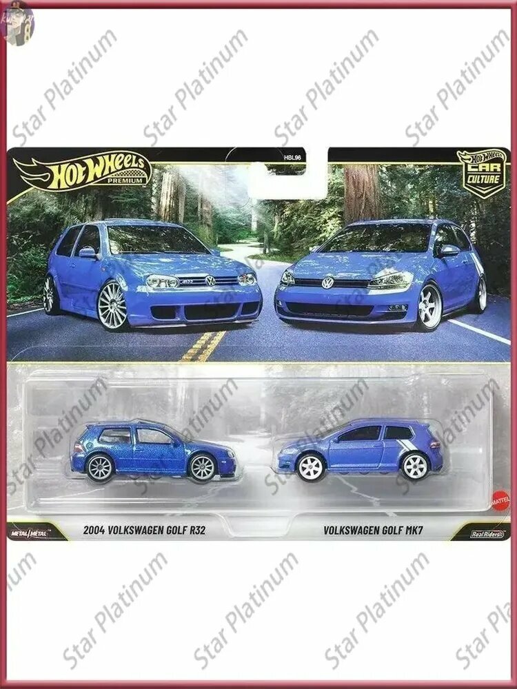 Машинка Premium 2 Pack HBL96 - 04 Volkswagen Golf R32 & Volkswagen Golf Mk7