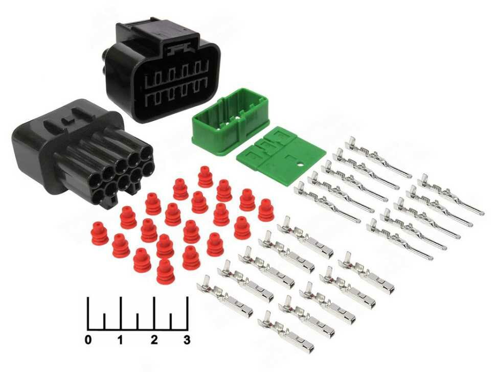 Разъем 10pin в комплекте 2.2мм влагозащищенный DJ7101Y-2.2-21/11