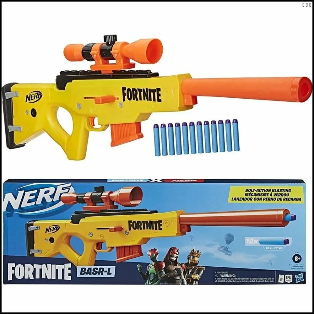Снайперская винтовка Hasbro Nerf Fortnite BASR-L +12 дротиков Е7522