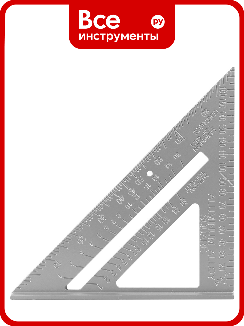 Столярный угольник плотника vertextools алюминий, 180мм 3040-180