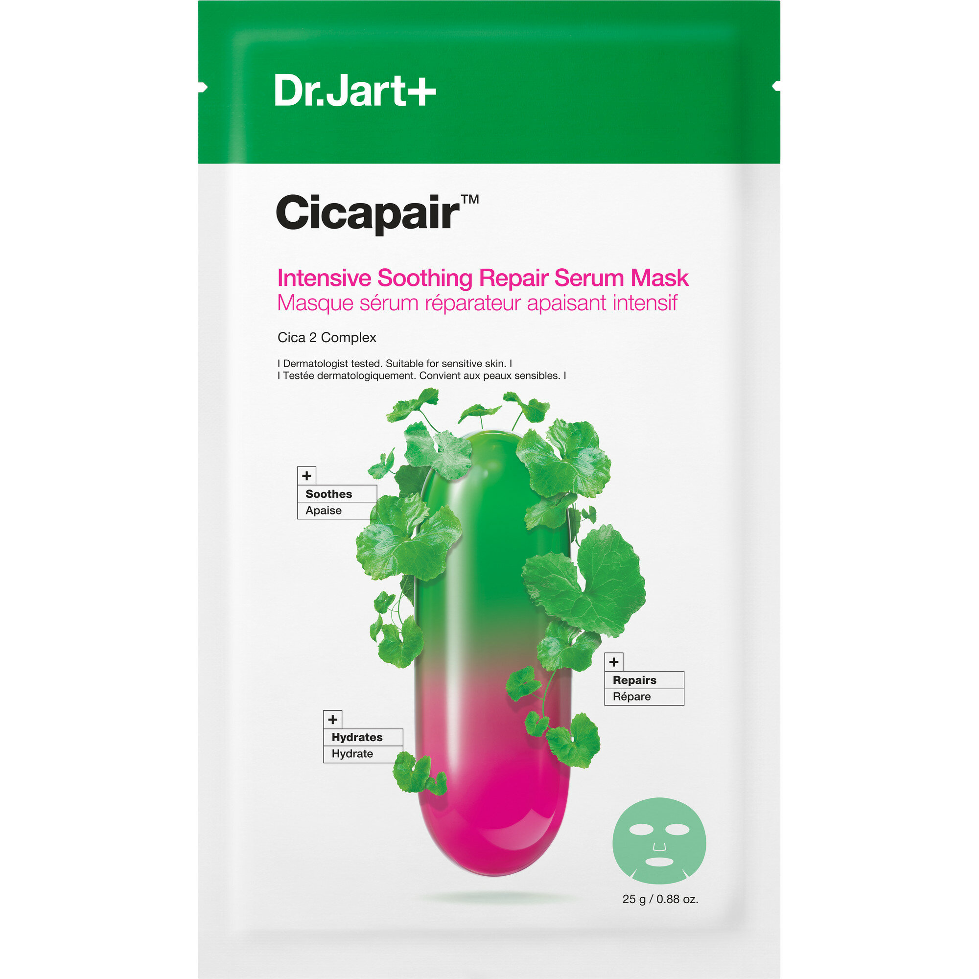 DR JART+ Cicapair Intensive Soothing Repair Serum Mask Успокаивающая маска-сыворотка антистресс 25 мл