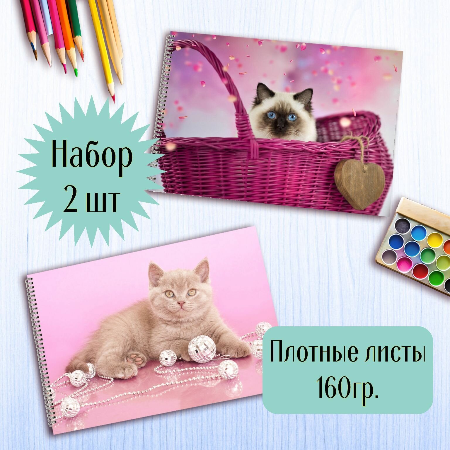 Альбомы для рисования Котики