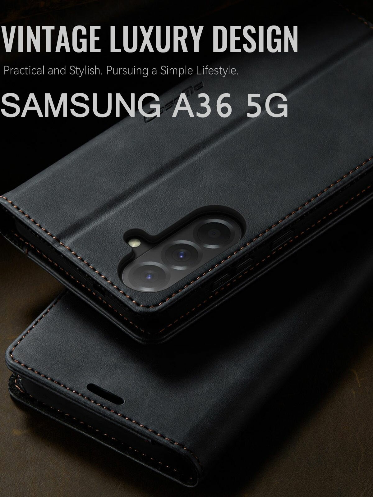 CaseMe Чехол Книжка Для Samsung Galaxy A36 5G ( Самсунг А36 5G) , Роскошная Кожаный