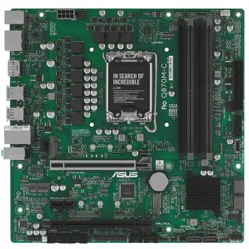Материнская плата ASUS Pro Q870M-C-CSM - LGA 1851, Intel Q870, 4xDDR5-6000 МГц, 1xPCI-Ex16, 2xM.2, Micro-ATX