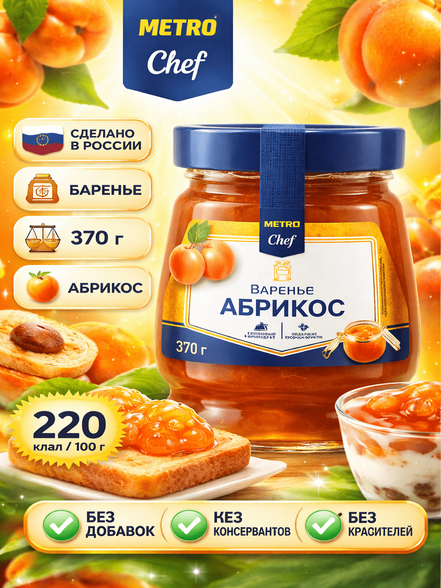METRO Chef Варенье домашнее десертное абрикос, 370г