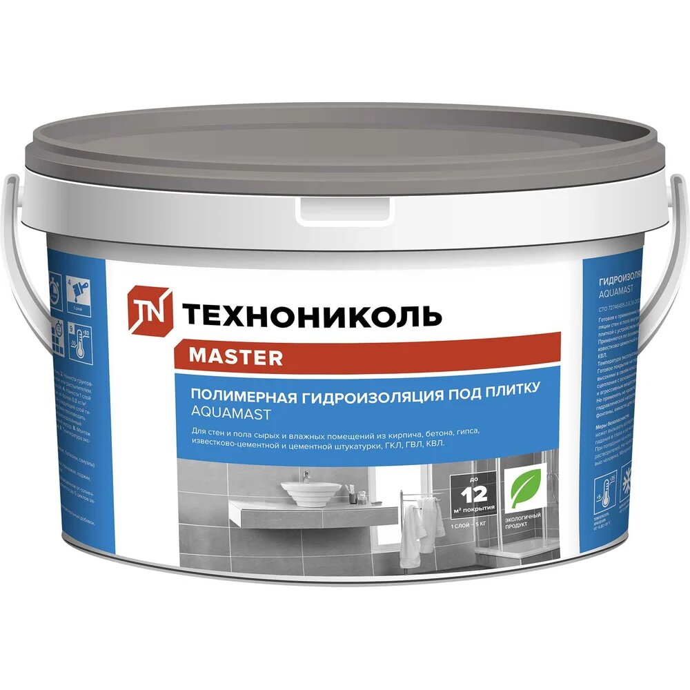 Гидроизоляция полимерная Технониколь AquaMast под плитку, 5 кг TN781607