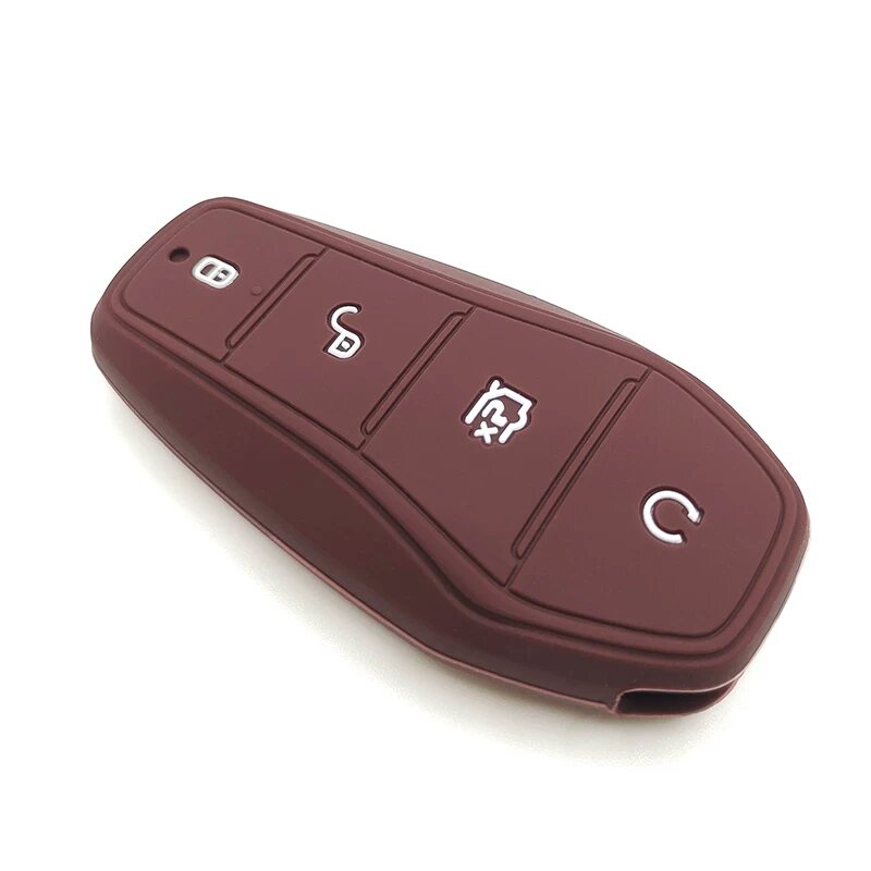 Защитный чехол для ключа BYD Han EV, Qin, Song Pro, Tang DMI, Song Max, Yuan, Qin Plus, Dolphin - Темно-коричневый