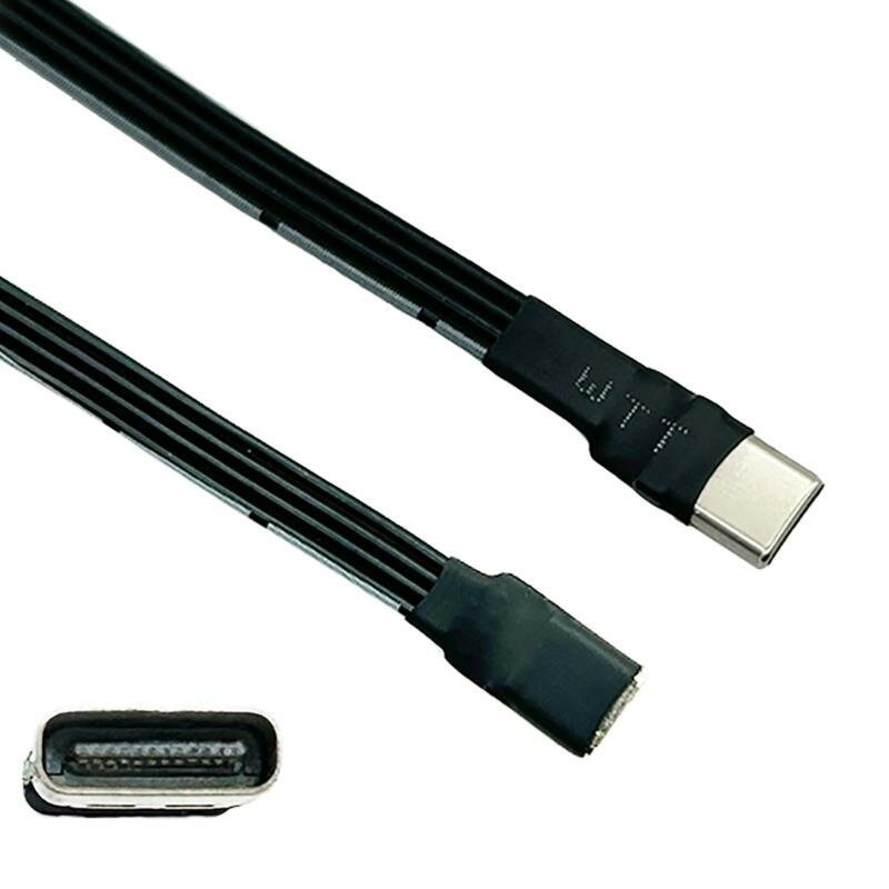 USB-C переходник «мама–папа» под углом 90°, 0.8m - прямая голова