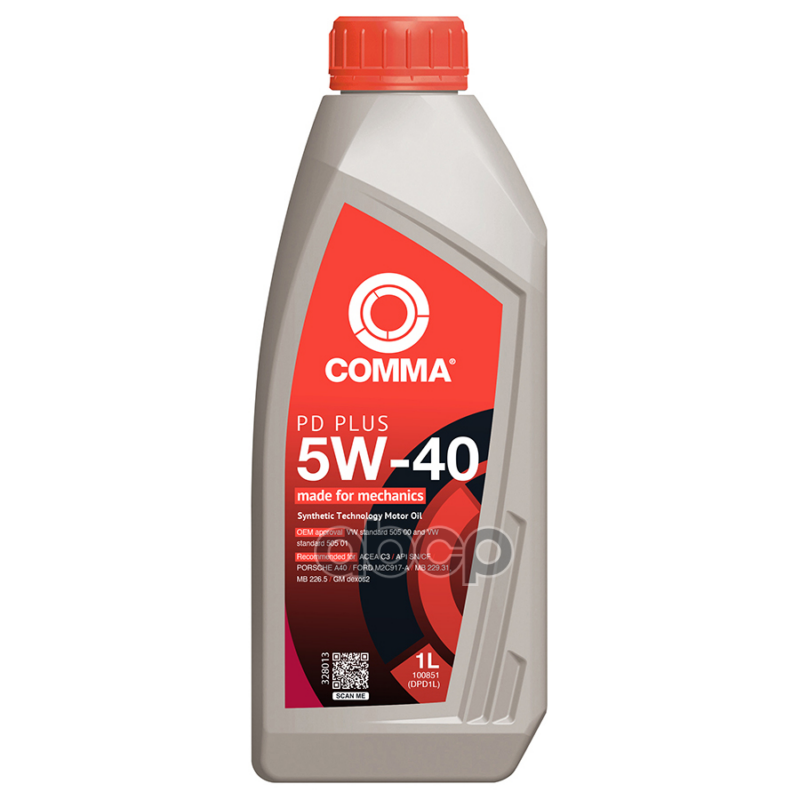 COMMA Масло моторное PD Plus 5W-40 (ACEA C3 API SN CF) 1л