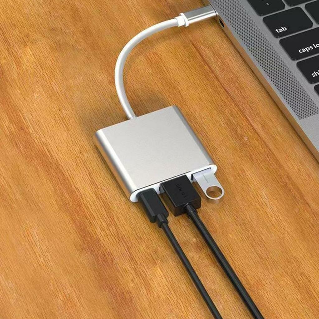 Адаптер USB-C 3-в-1, Серый — фото 1