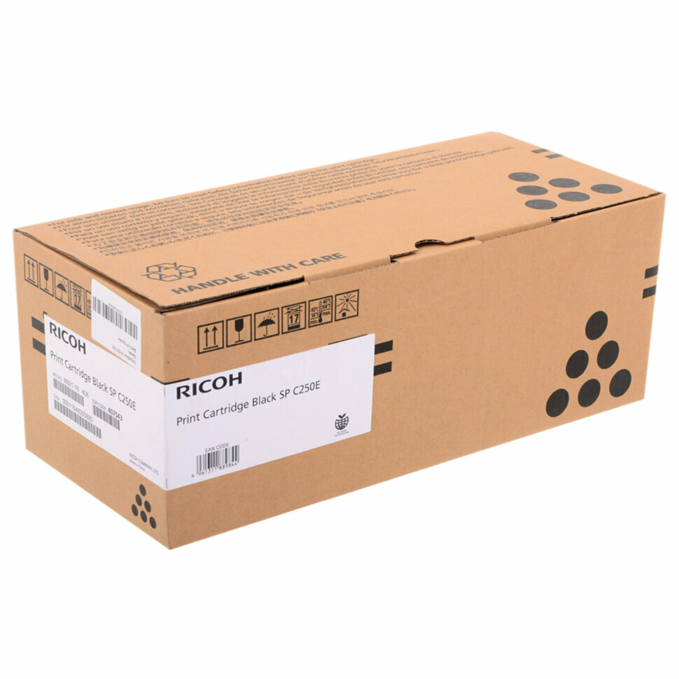 Тонер-картридж лазерный RICOH (SP C250E) SPC250/C260/C261, черный, оригинальный, ресурс 2000 страниц, 407543, 363027