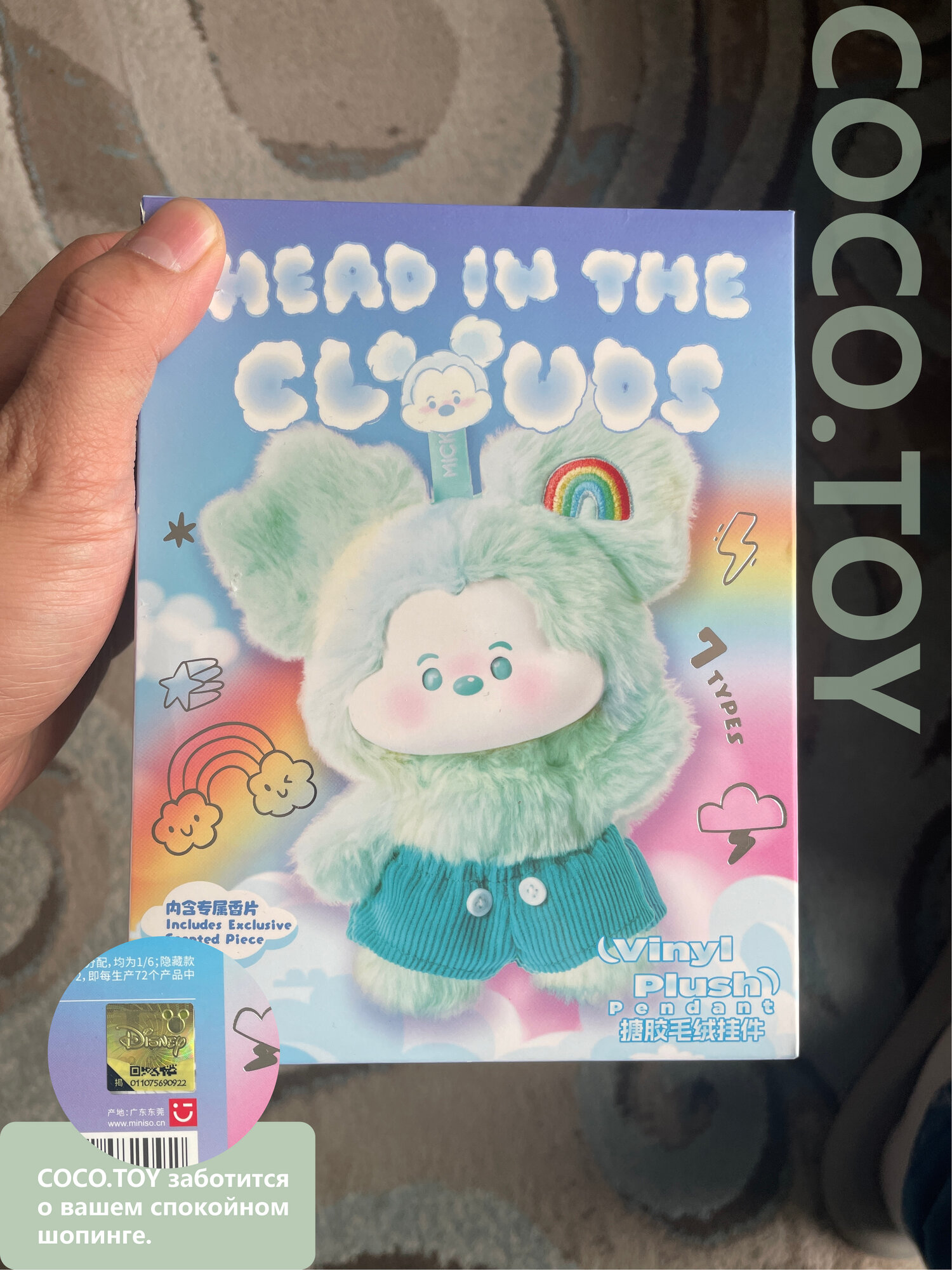 Disney Микки Маус игрушка MINISO Head In The Clouds Blind box Стекающаяся кукла сюрприз случайный вид 1 шт COCO.TOY