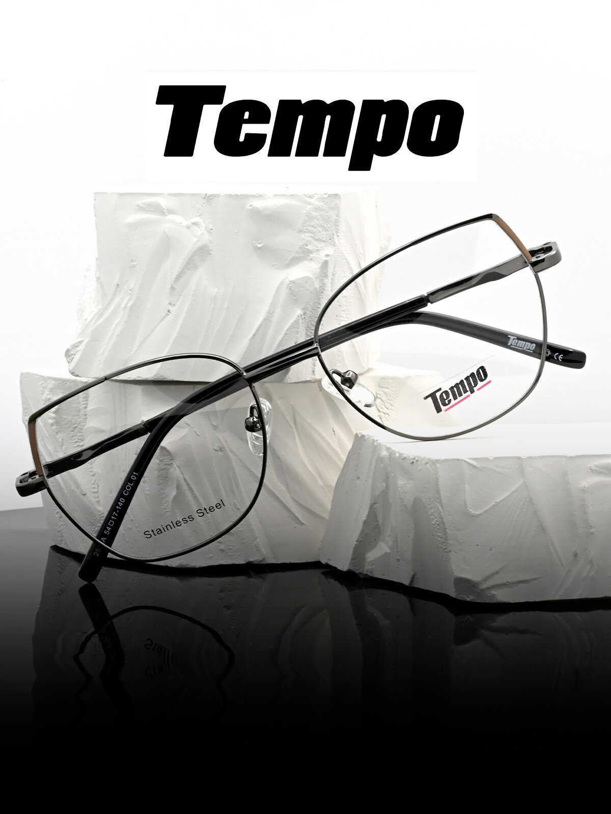 Оправа для очков Tempo 2533A C01 пол Женский форма оправы Кошачий глаз цвет оправы Стальной