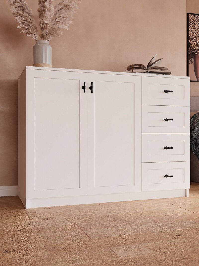 Комод Билли Хелена Billy по мотивам Икея Ikea - 8 120x50x90 двухдверный с 4 ящиками