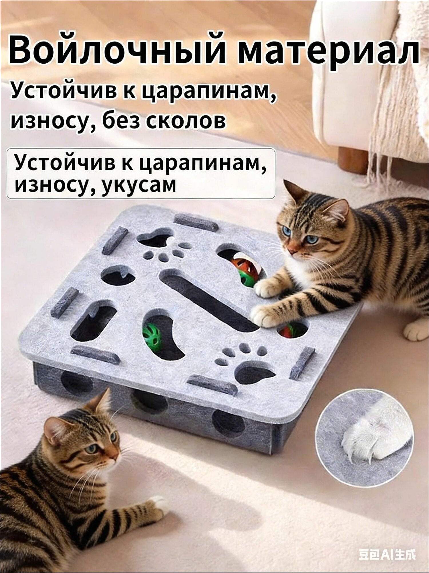 Игрушка для кошек интерактивная автоматическая Дыра в лабиринте Колокольный шар игрушка