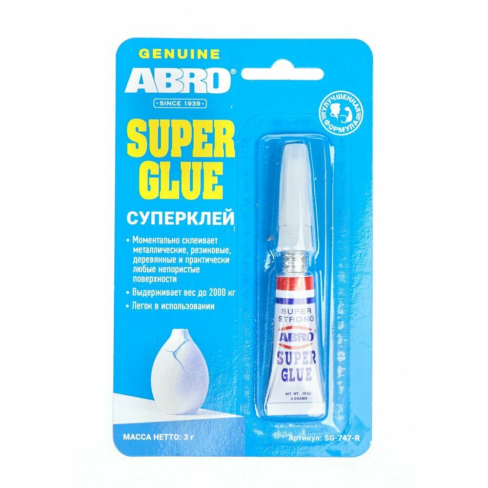 Супер клей 3гр ABRO SG-747-R ABRO SG-747-R