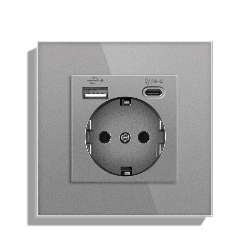 Розетка NOVSKI 16А с USB-type c, EU socket, белая