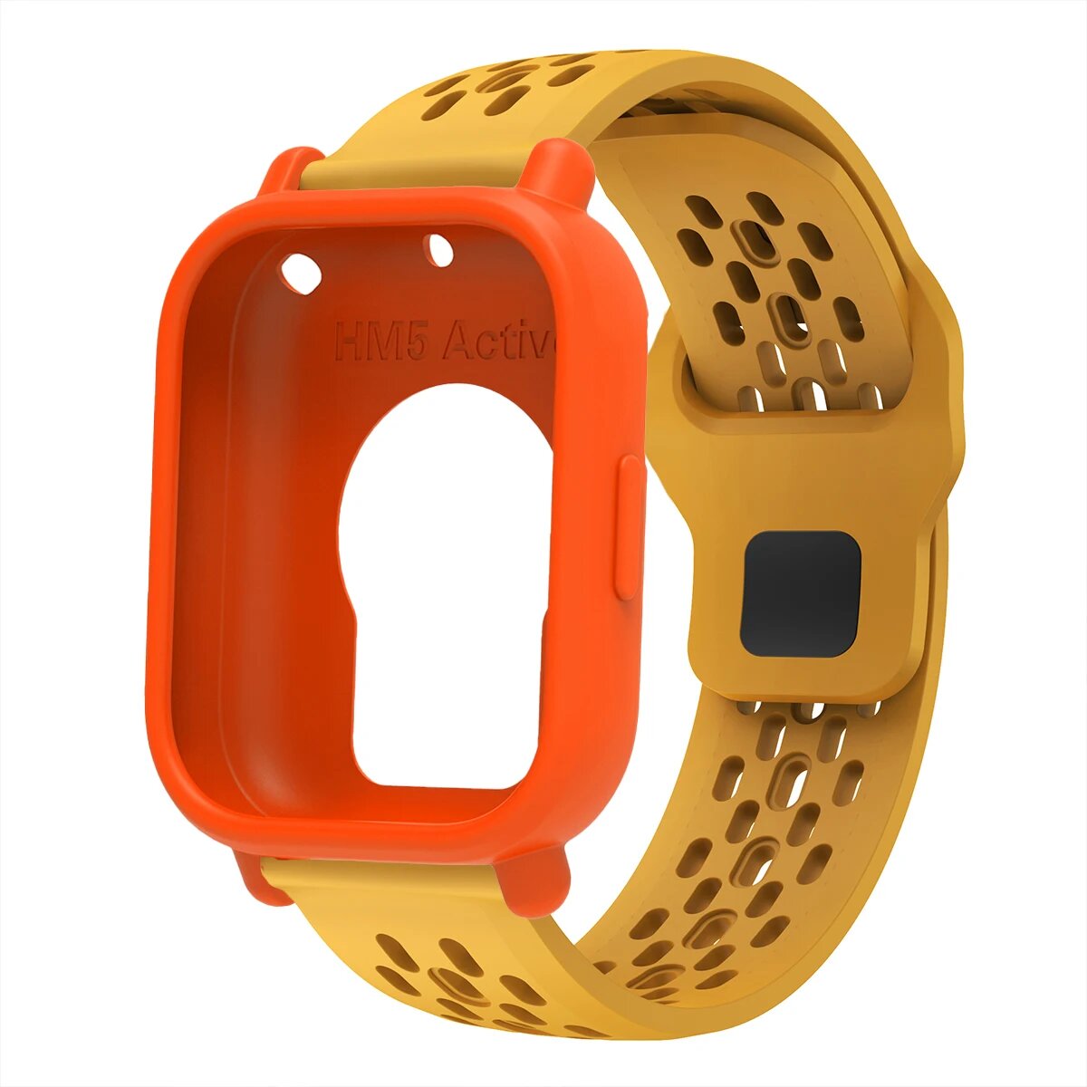 Ремешок + чехол для Redmi Watch 5 Lite RefitMod Оранжевый, Redmi Watch 5 Lite, Yellow-O