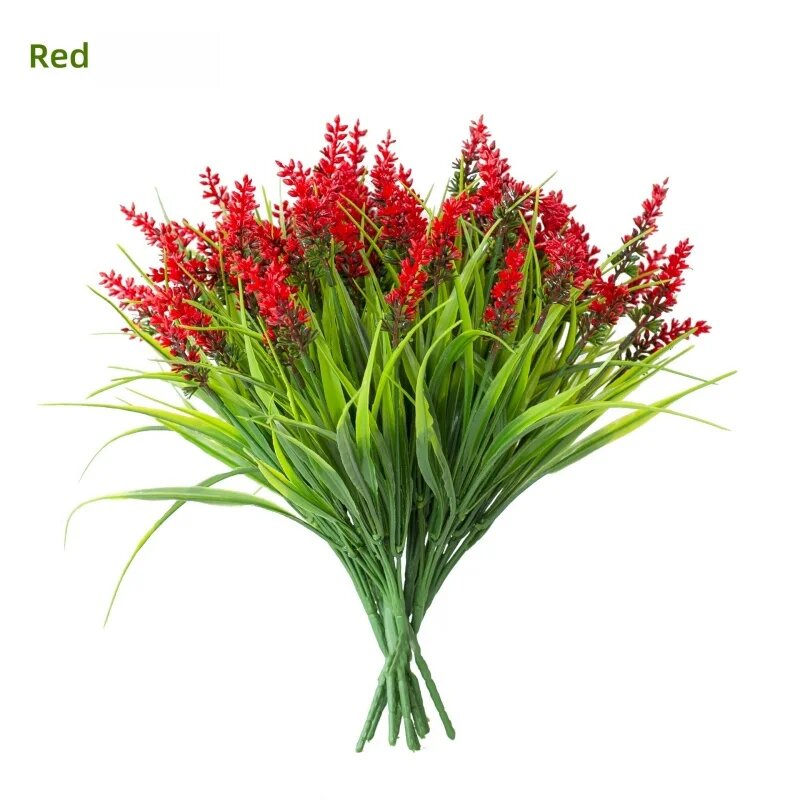 Искусственные растения, пластиковые, для дома 5PCS, Красный, Red