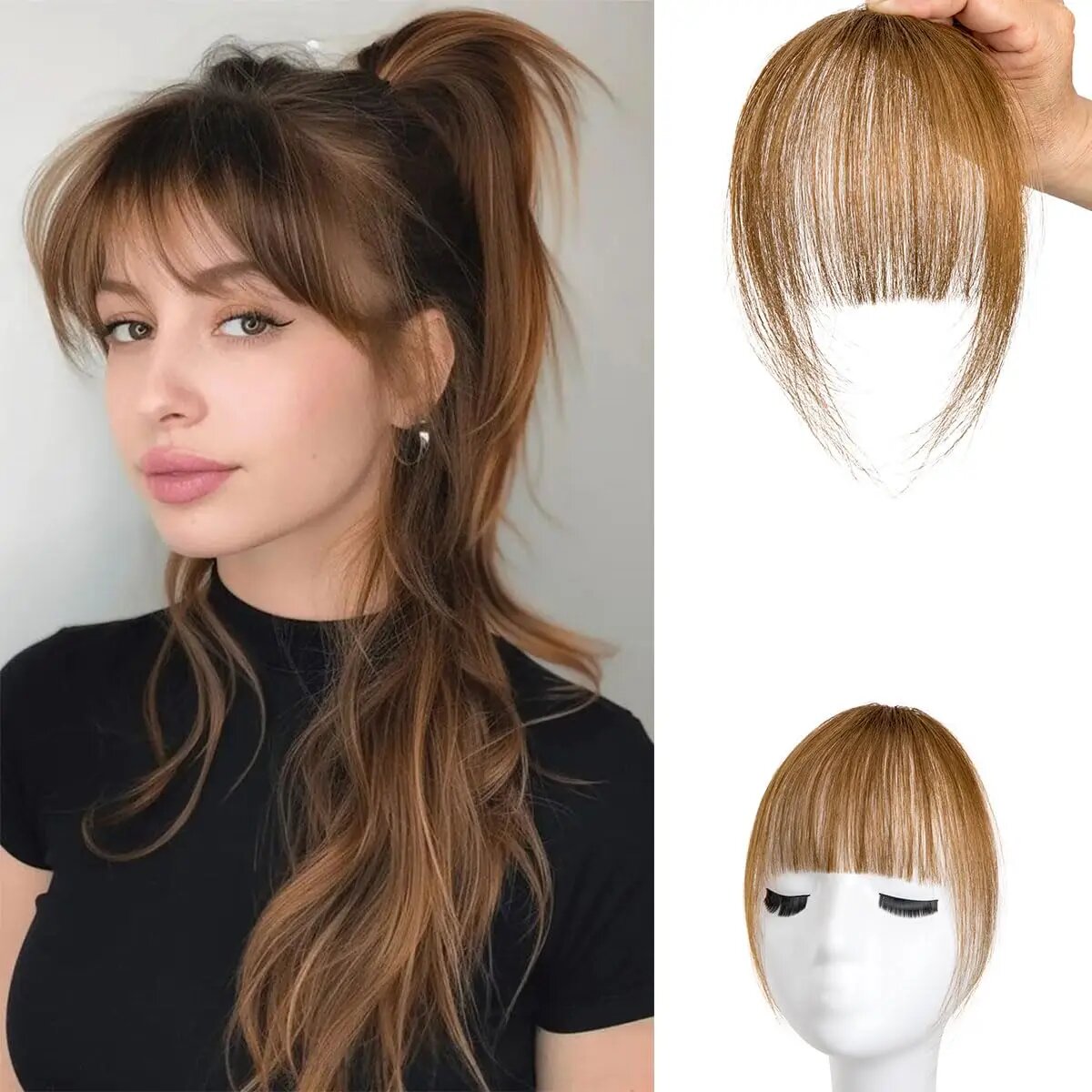 Челка из натуральных волос CC YOUNG Remy Wispy Light Brown