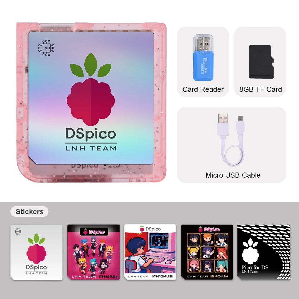 DSpico прозрачный картридж для игр, 8GB, WHPCB TRNPK