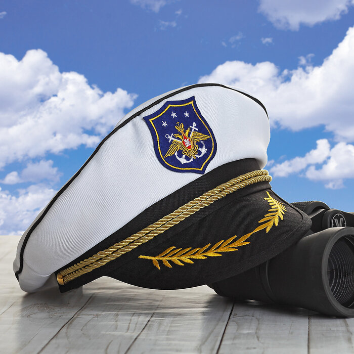 Фуражка морская Морской герб , взрослая, р-р. 60