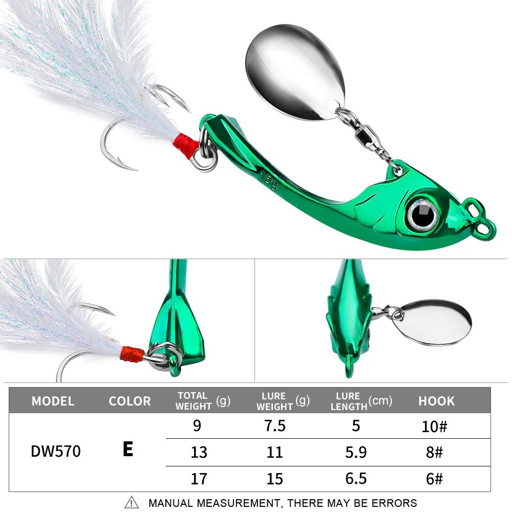 Спиннерная приманка Металлическая Vib Pesca 9г 13г 17г 9g, E