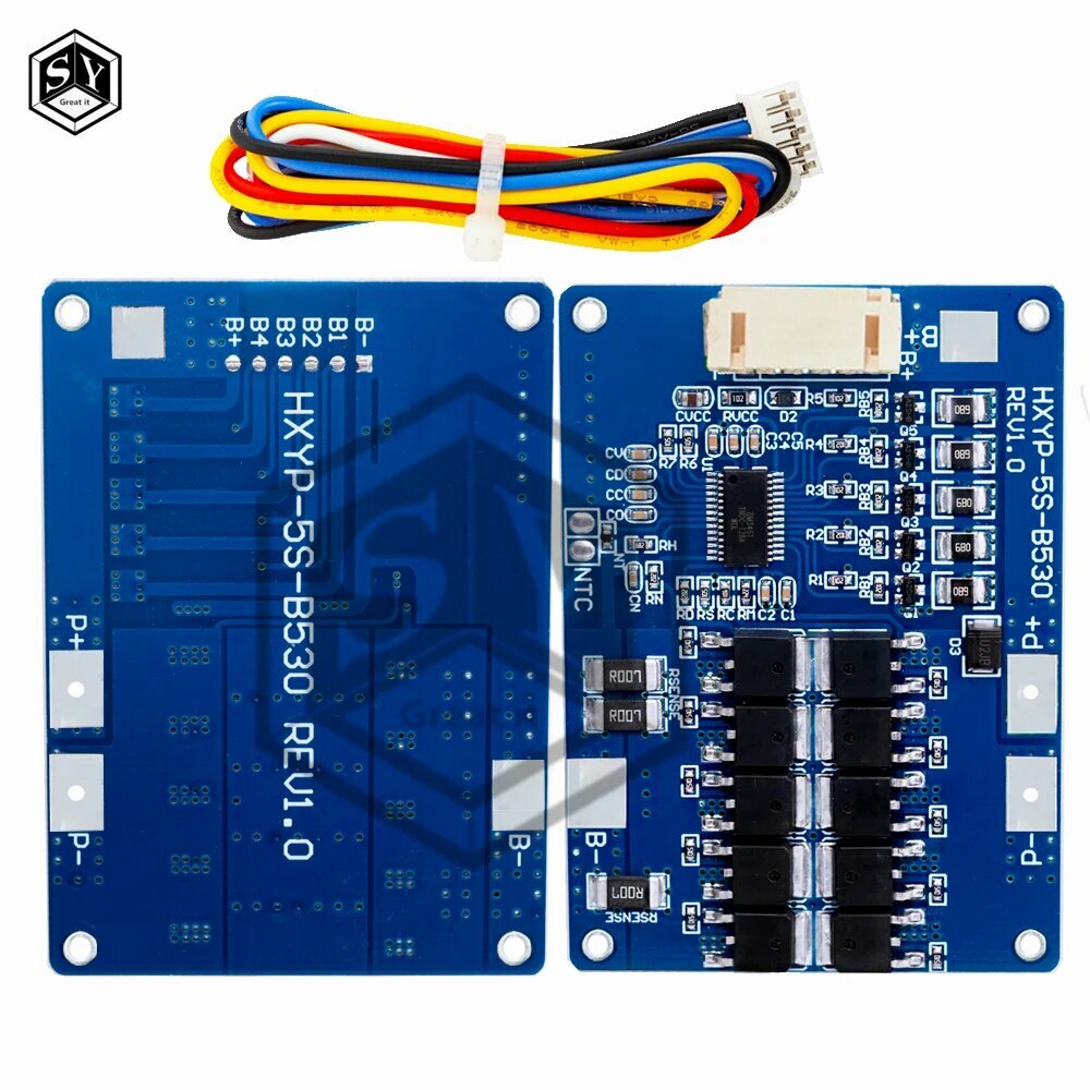 BMS плата защиты литиевых аккумуляторов 5S 16В 21В 30А 45А 5pcs 3.7v