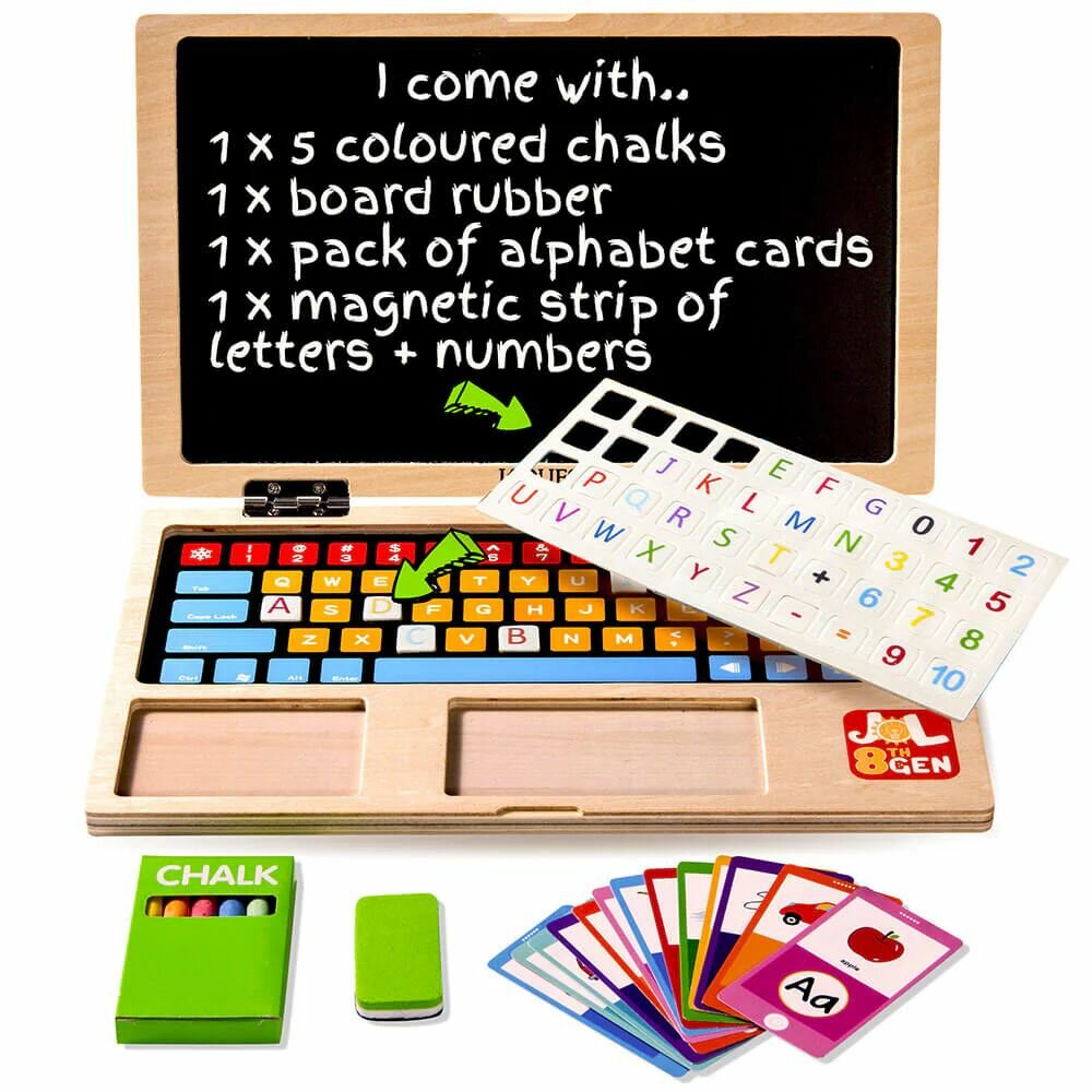 Jaques London Игрушечный ноутбук из дерева Wooden Laptop Magnetic Toy от 3 лет