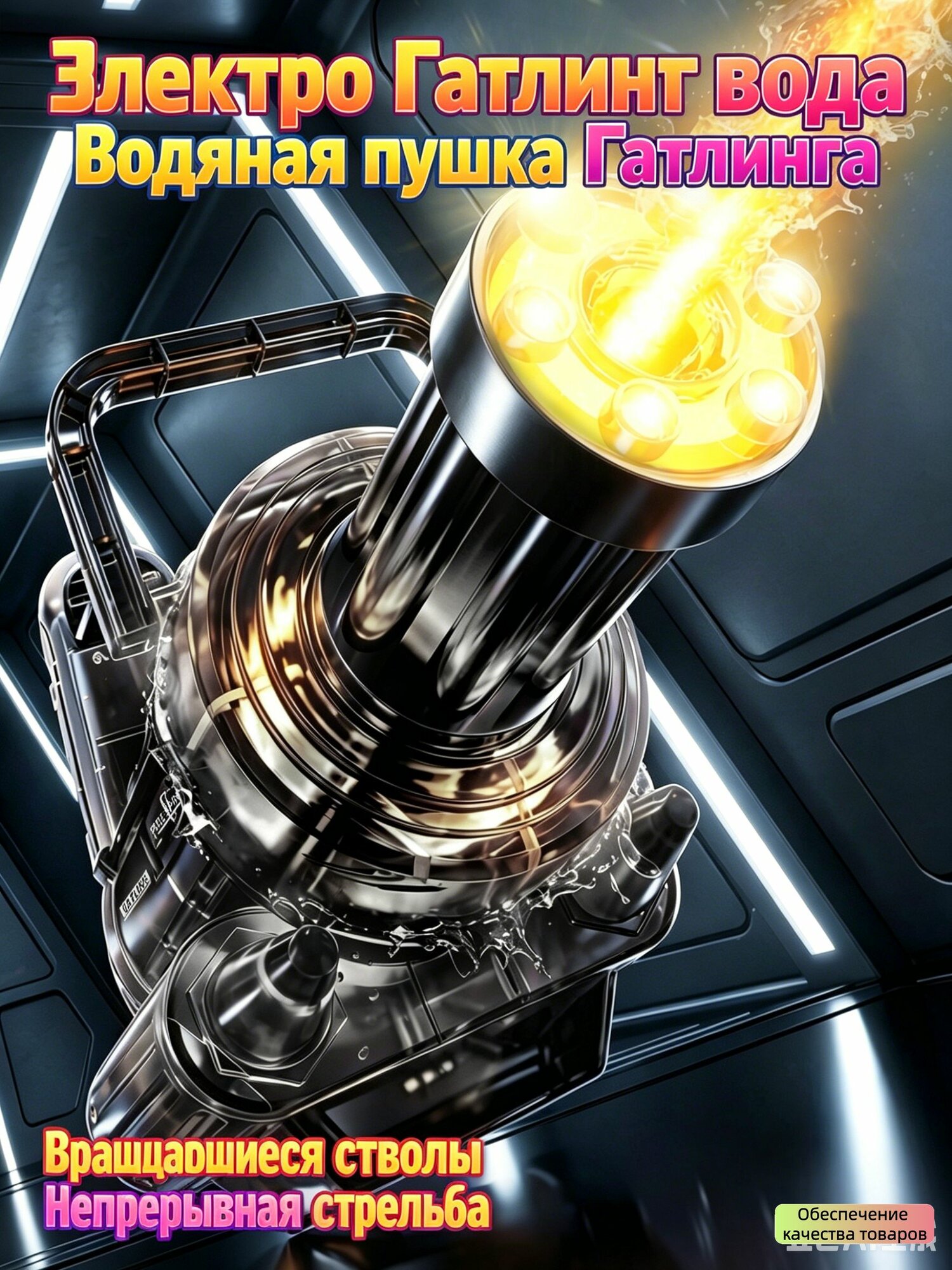 Водное оружие "Electro Gatling", с вращающимися стволами, с подсветкой, 1 шт