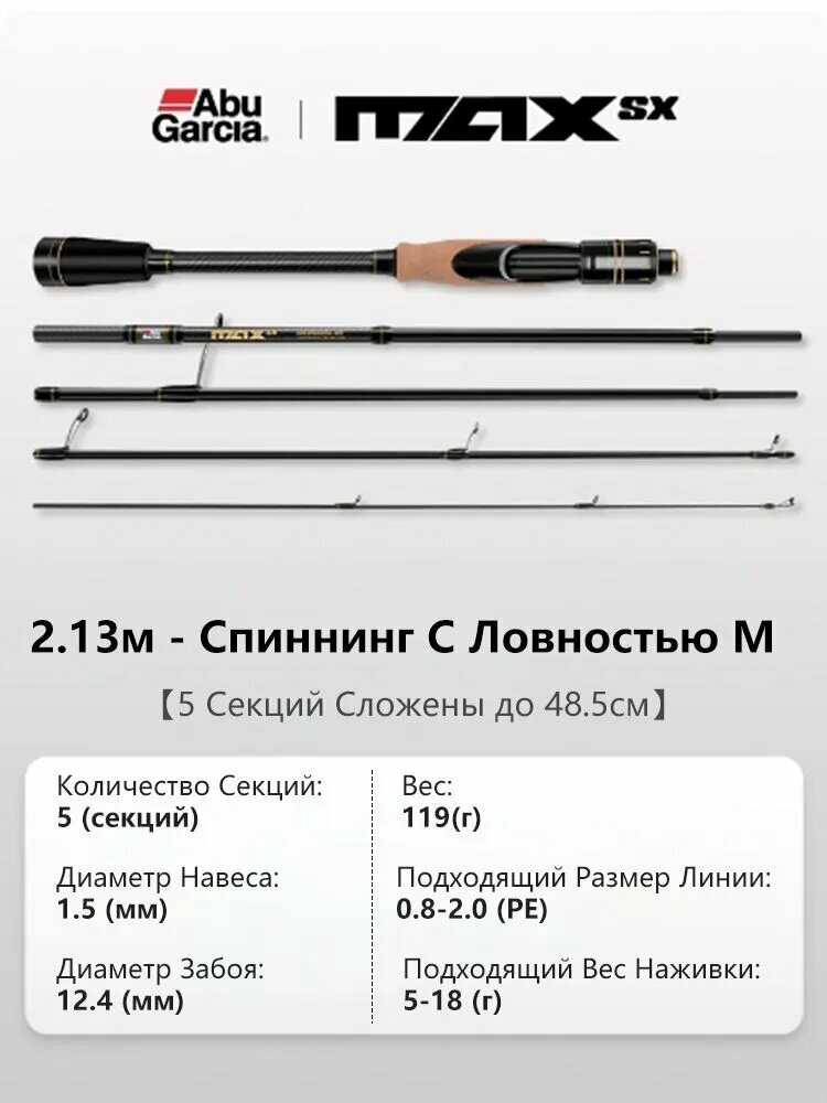 Удилище, рабочая длина: 213 см , до 18 гр