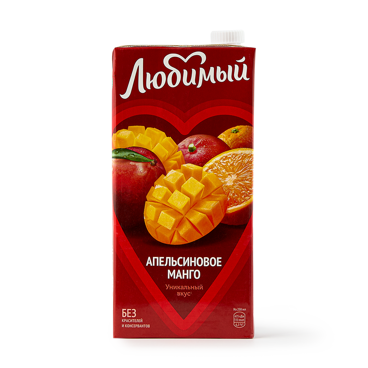 Напиток Любимый "Апельсиновое Манго", нектар, 1,93 л, тетрапак