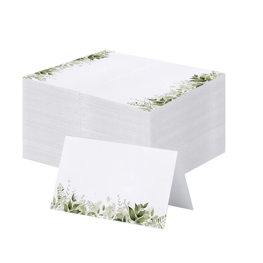 Карточки для посадочных мест с растительным узором 100pcs