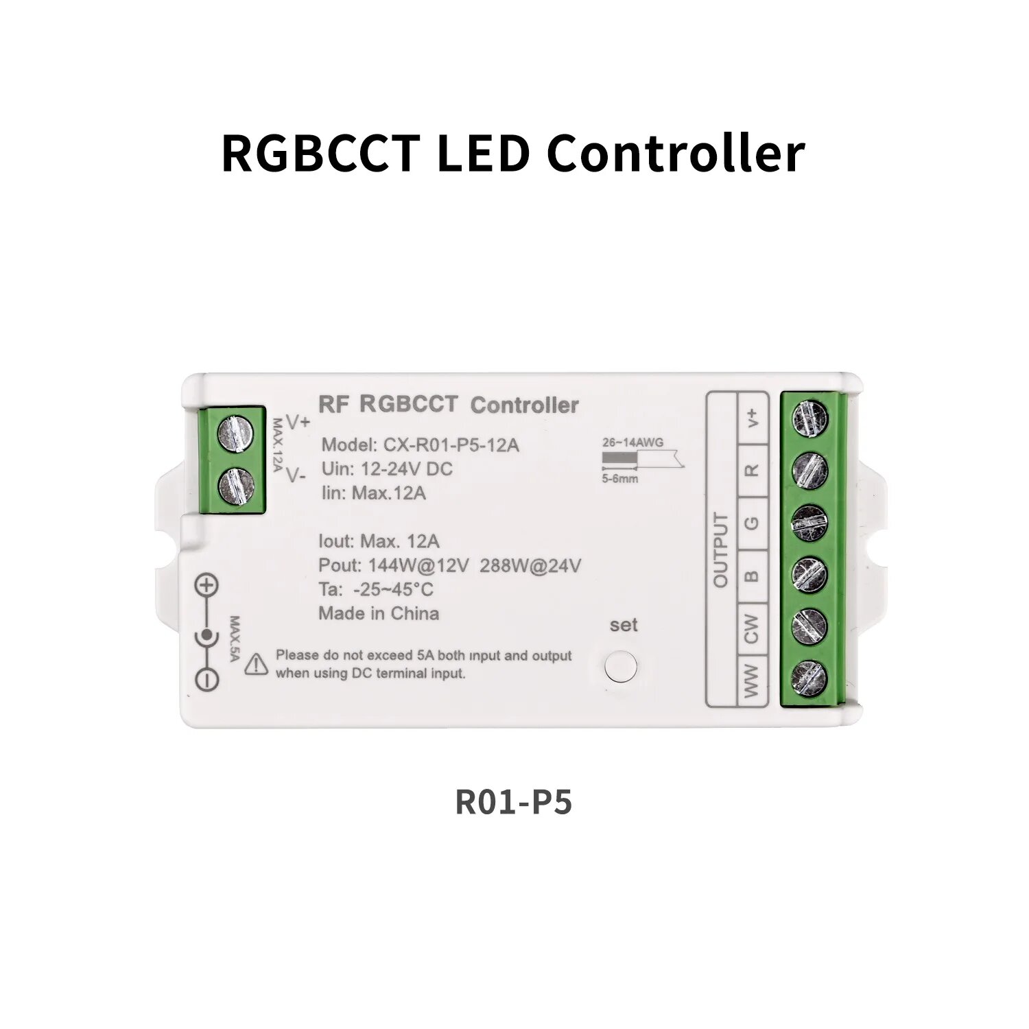 RGB CCT контроллер 12-24V, R01-P5