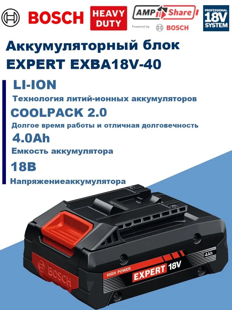 Набор электроинструментов Bosch expert EXBA18V-40 емкостью4,0Ач