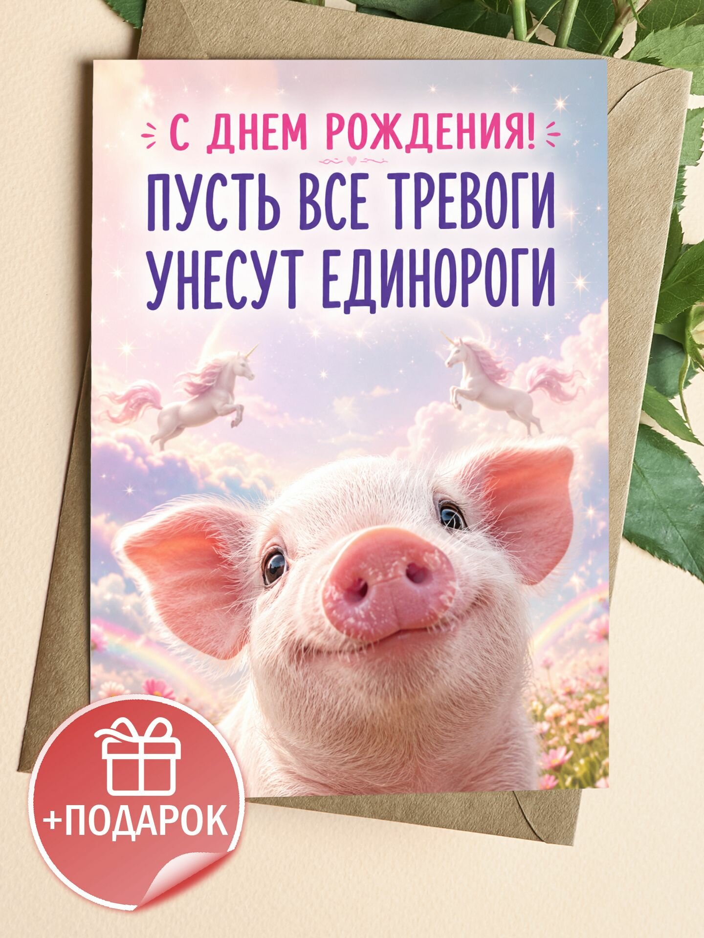 Открытка Пусть тревоги унесут единороги