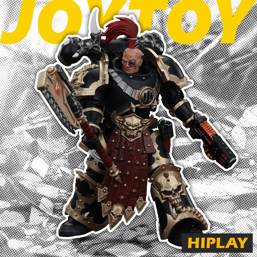HIPLAY JOYTOY Warhammer 40000 Космические Волки Арбитр Black Legion Chosen with Plasma Pistol and Power Axe JT00959 1/18