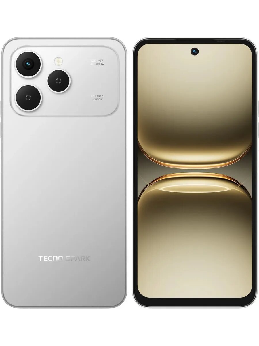 Смартфон Tecno Spark 40 8 ГБ/256 ГБ Серый Ростест, NFC, экран 6.67" IPS, камера 50 Мп — фото 1