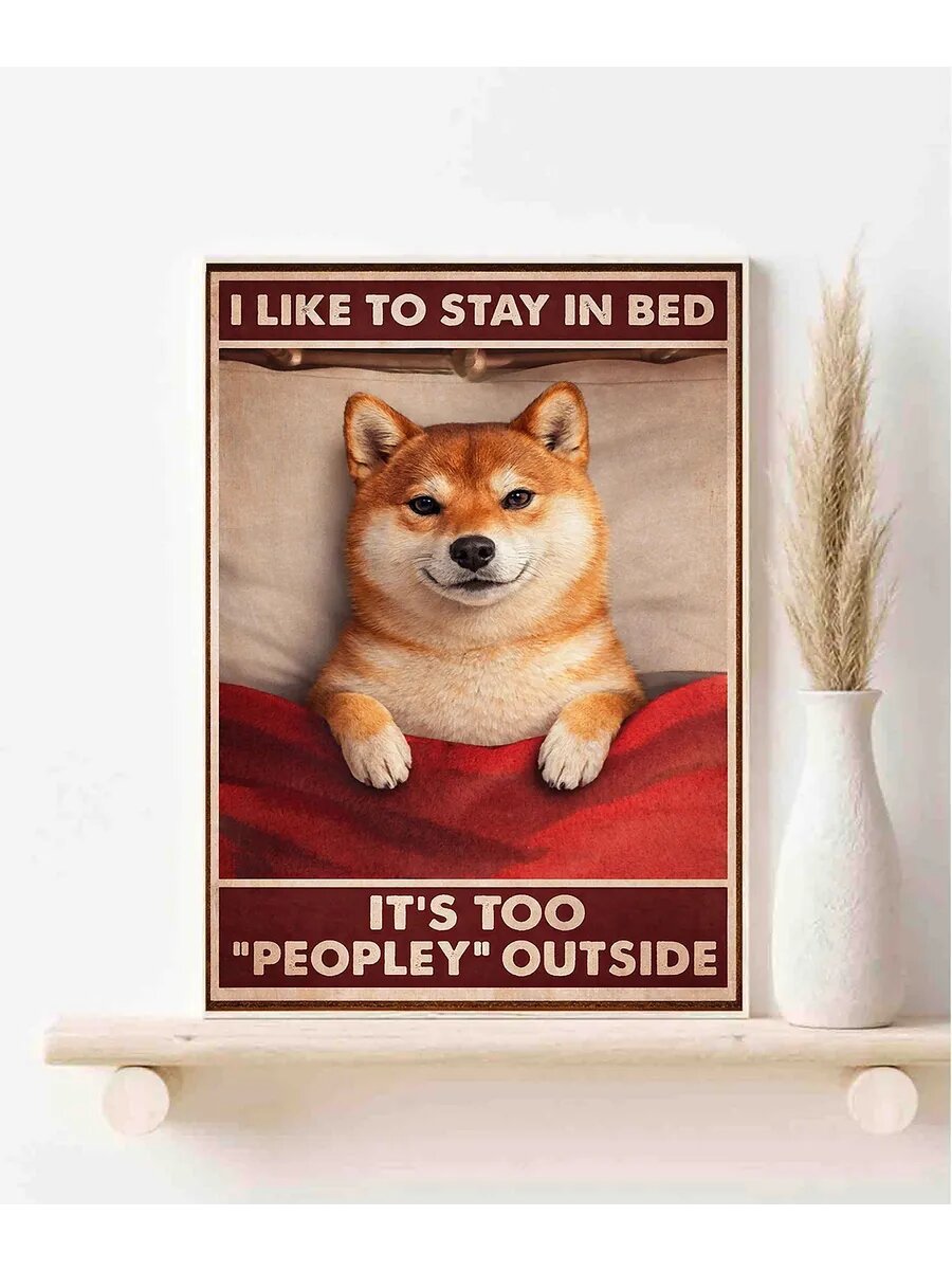 Сиба-ину, Stay In Bed, Плакат 30x42см
