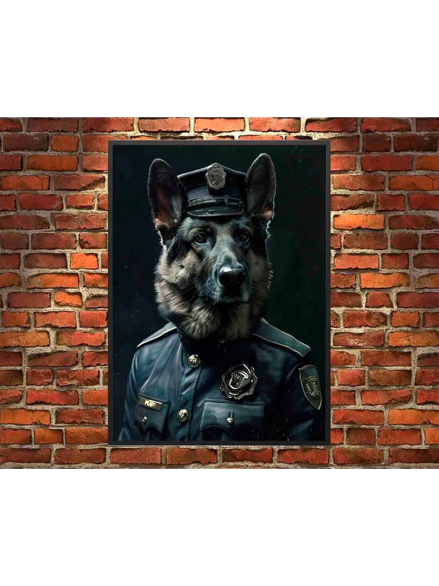 Норвежский элкхаунд, собака-полицейский 1, Плакат 30x42см