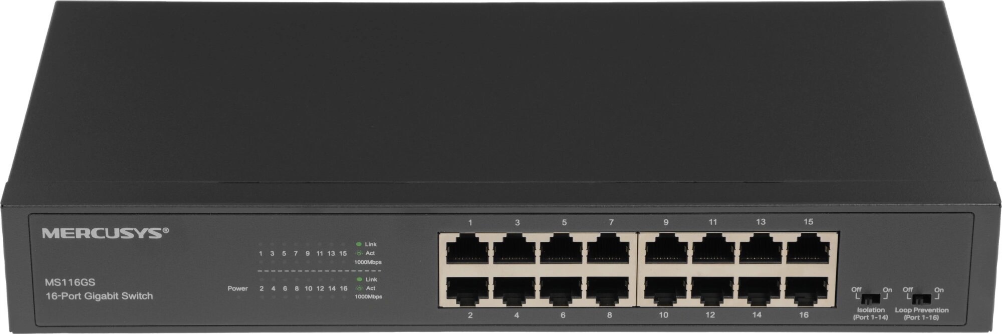 Коммутатор Mercusys MS116GS (L2) 1Гбит/с неуправляемый