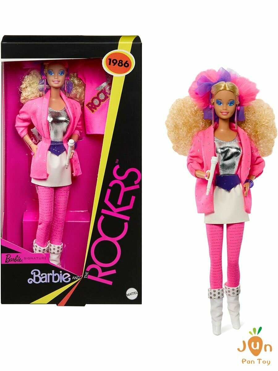 Barbie and The Rockers / Детская модная кукла в стиле рок 1986 года, светлые волосы собраны в двойной хвост, розовый пиджак с блестками, подарок из коллекции для девочки