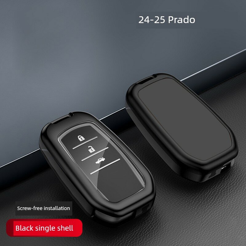 Toyota Prado 2024-2025 ключевой брелок чехол с черным одинарным корпусом, премиальная защита для LC250