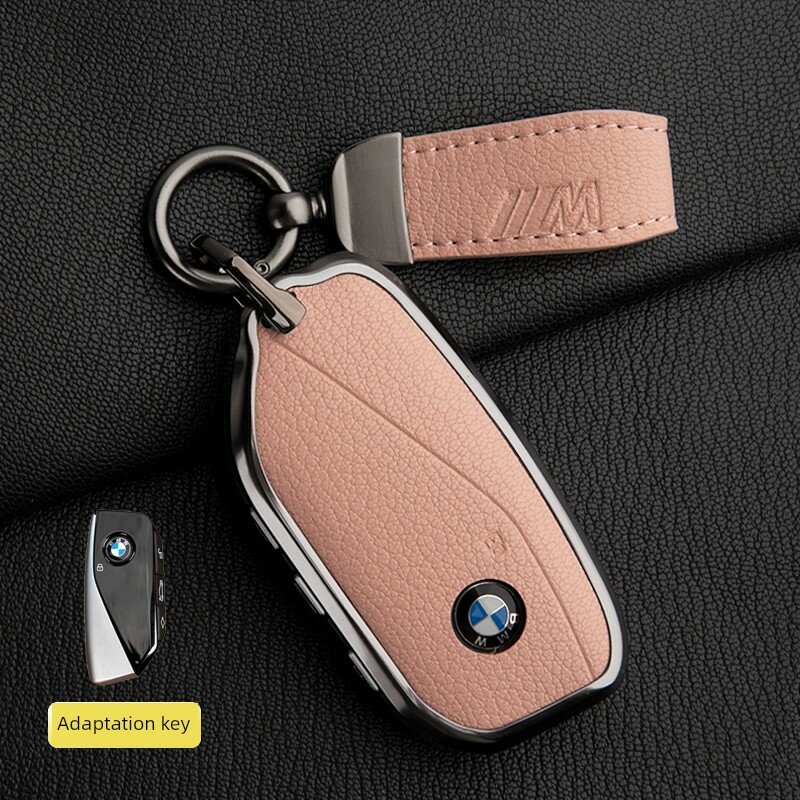 Сакура-розовый брелок BMW M Logo для 2025 BMW X3/X5/X1/X6/X7, французская козья кожа с вырезным логотипом и подвеской M