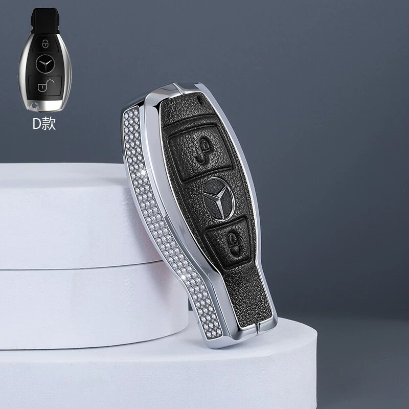 Чехол для ключа Mercedes-Benz D-Класс с стразами, черный, минималистичный аксессуар для ключа