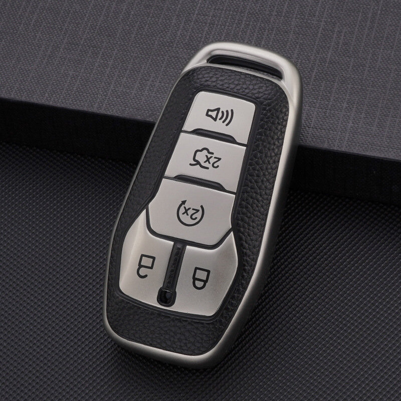 Чехол для ключей из ТПУ для Ford Focus, Mondeo, Kuga, Edge - Серебристый