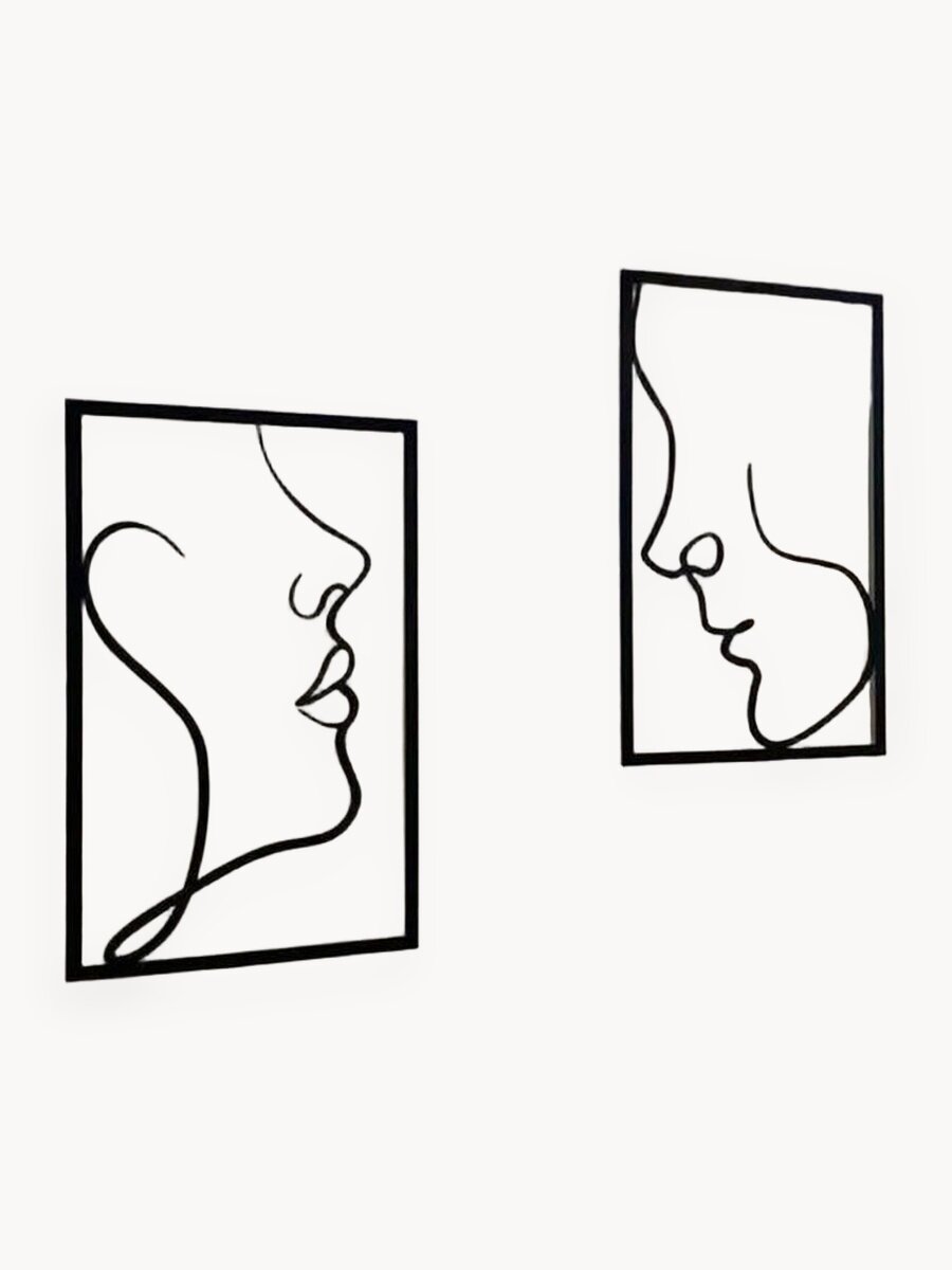 Панно F&R декоративное настенное "Лица" 59х39 см, из дерева, в раме, цвет черный