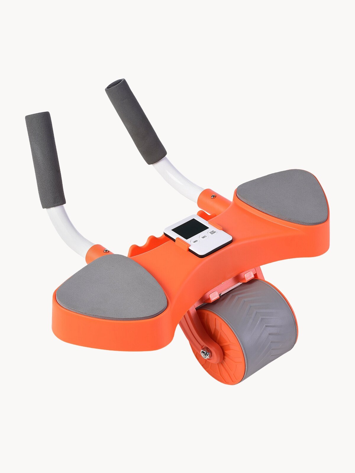 Ролик для пресса EVO Fitness, оранжевый, с счетчиком, максимальная нагрузка 120 кг