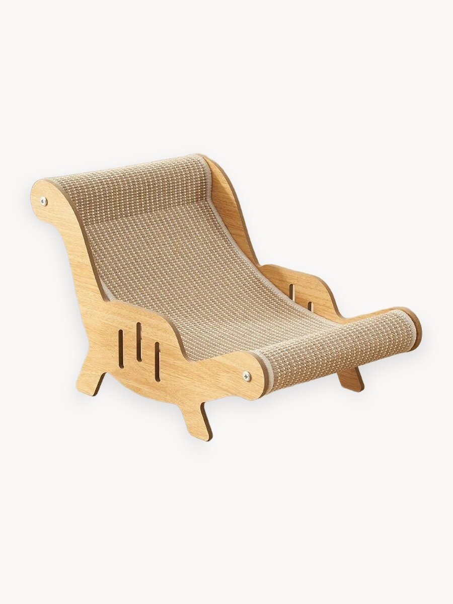 Когтеточка, волна, для людей и кошек, высота 31 см, кремовая