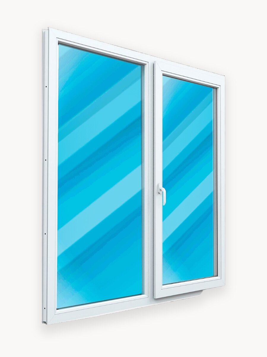 Пластиковое окно Рехау 70 мм двухстворчатое (в.1400 / ш.1000)